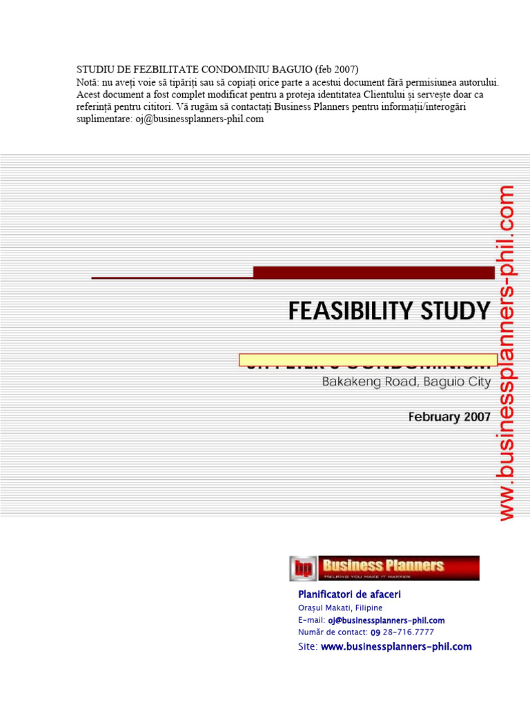 Studiul de Fezabilitate Al Condominiului Baguio Din Filipine A Fost ...