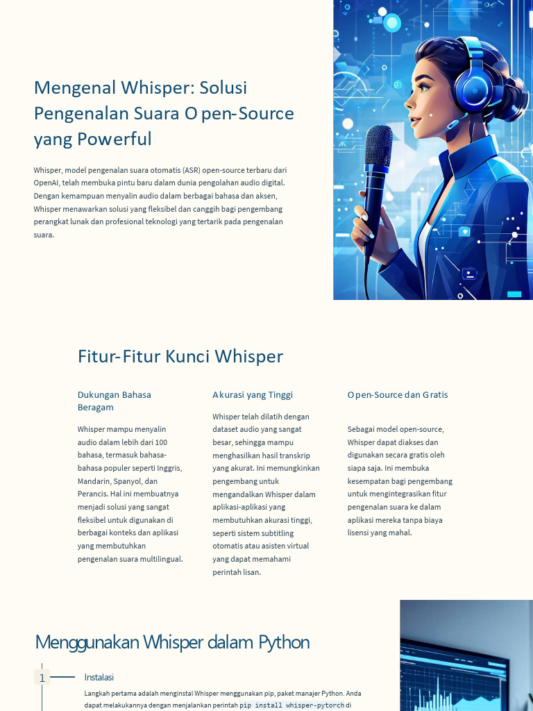 MATERI NARSUM2-2. Mengenal-Whisper-Solusi-Pengenalan-Suara-Open-Source-yang-Powerful | PDF