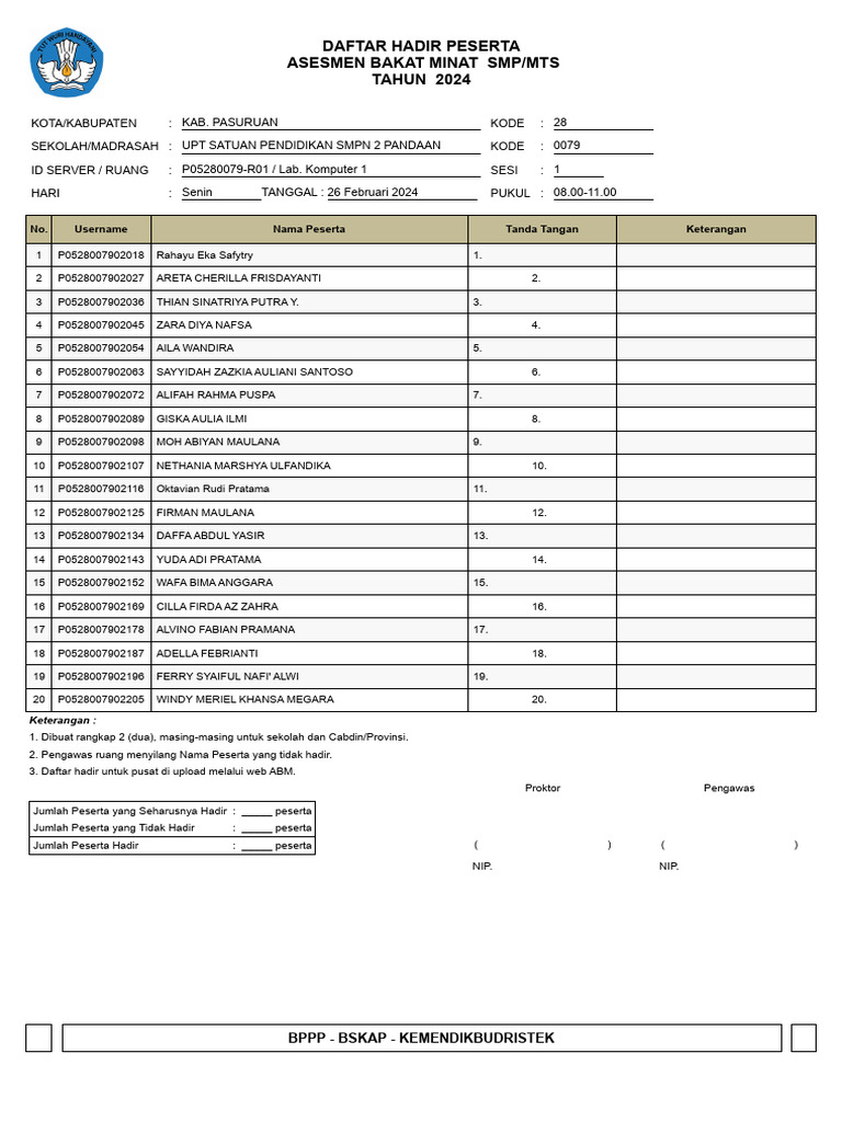DH 6 Asesmen Bakat Minat - Tahun 2024 | PDF