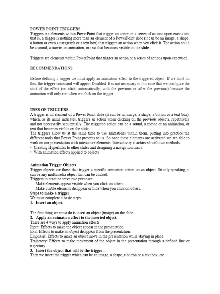 Triggers in Power Point | PDF | Button (Computing) | Image