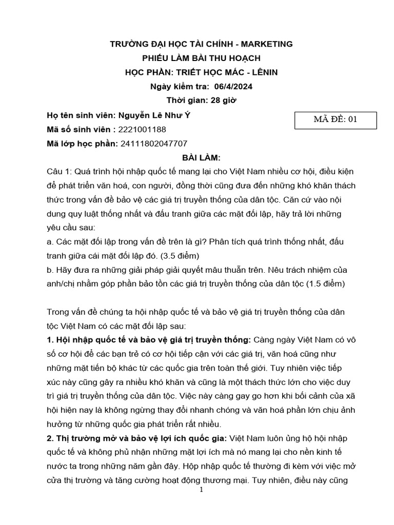 NguyenLeNhuY Triethoc | PDF