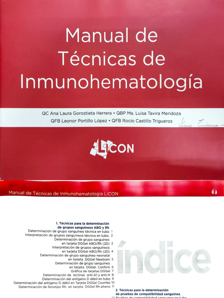 Manual de Técnicas Inmunologicas | PDF | Tipo de sangre | Hematología