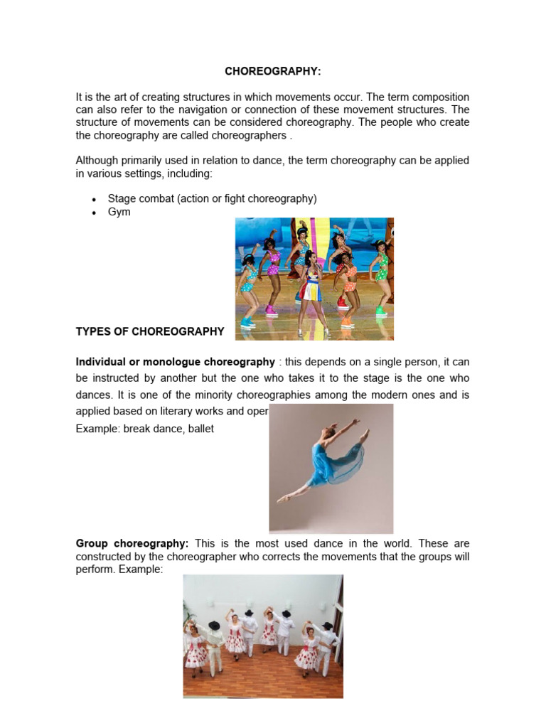 Choreography, Elements and Types of Choreography | Download Free PDF ...