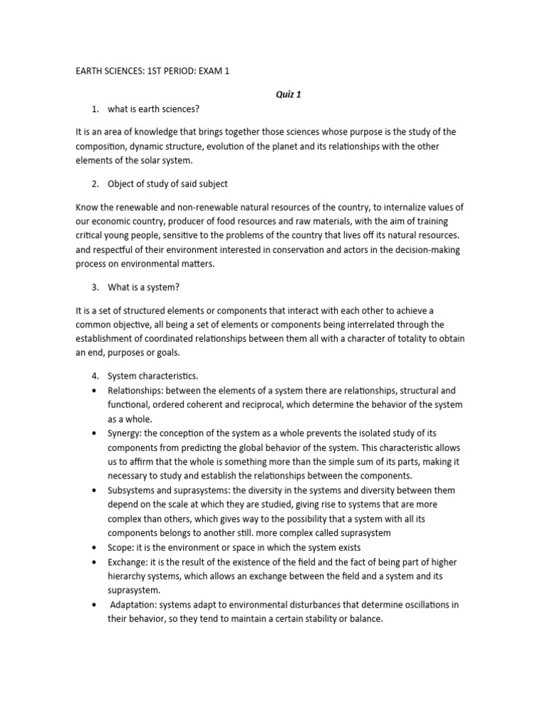 Earth Sciences First Term Exam 1 | PDF | Solar System | Universe