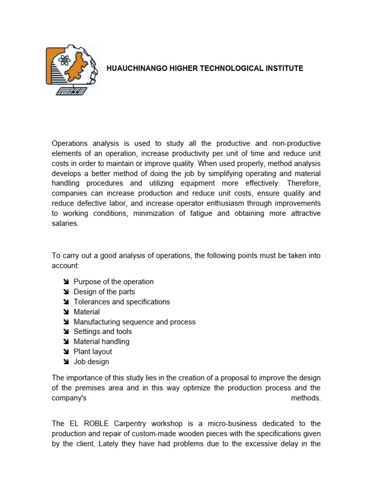 Analysis of Operations of A Carpentry | PDF | Carpentry | Tools