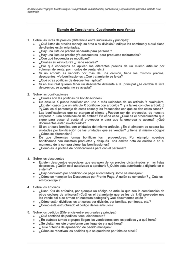 B1f Ejemplo Cuestionario de Ventas | PDF | Factura