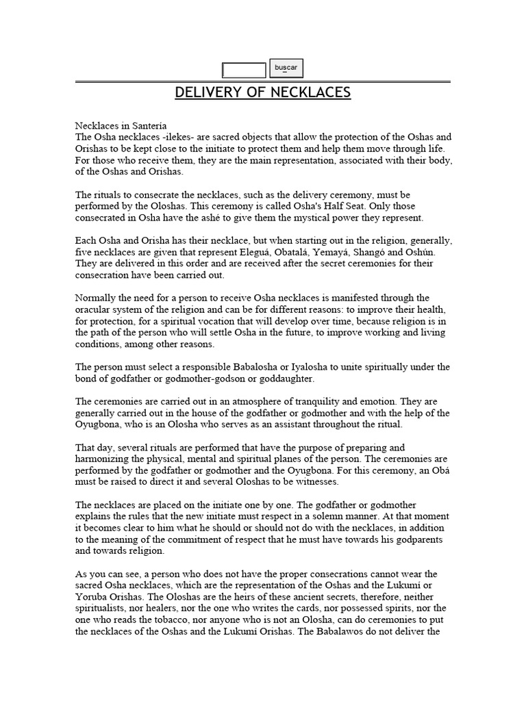 15 The Delivery of Necklaces | PDF | Godparent | Santería