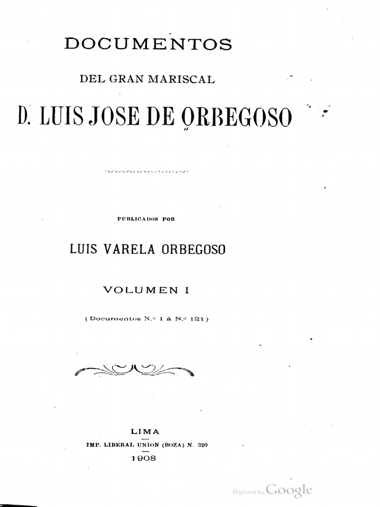 Luis Orbegoso - Documentos Mariscal Orbegoso 1 - 1908 Lima-Page13 | PDF