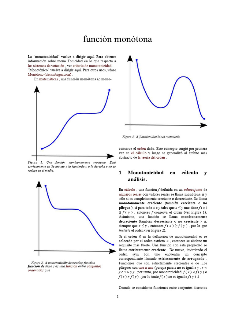 Función Monótona PDF | PDF | Función monotónica | Matemáticas