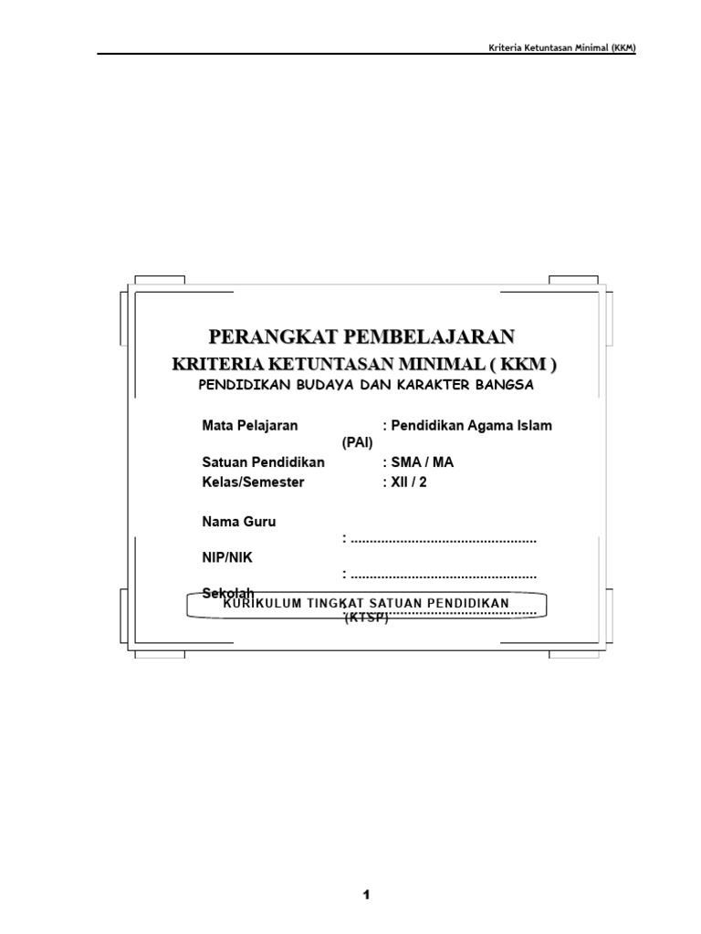 KKM Pai Kelas Xii SMT 2 | PDF | Karier & Perkembangan | Kajian Bahasa Asing