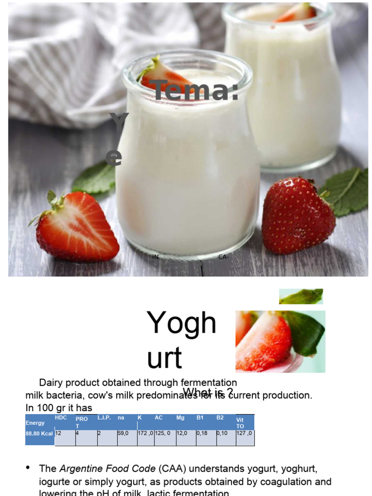 Power Point Yogurt | PDF | Yogurt | Milk