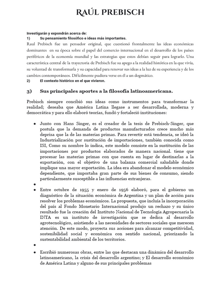 Raúl Prebish | PDF | Economias