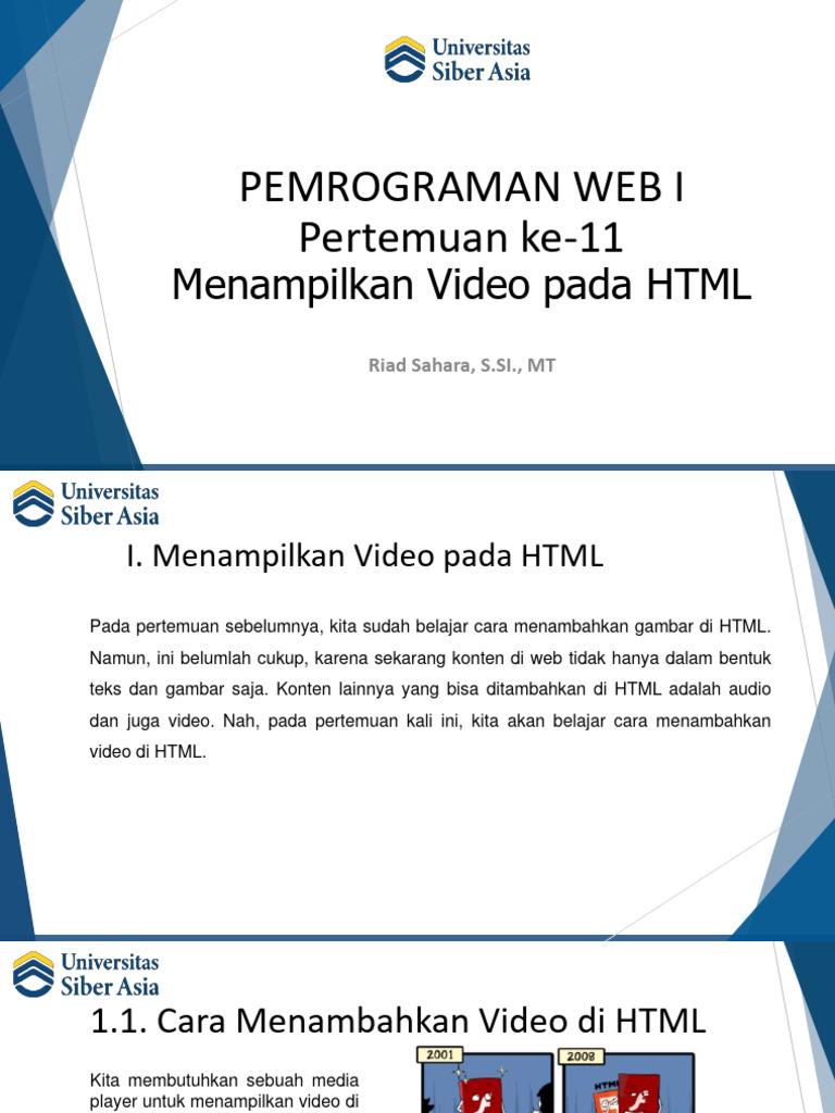 Pertemuan 11 - Menampilkan Video Pada HTML | PDF