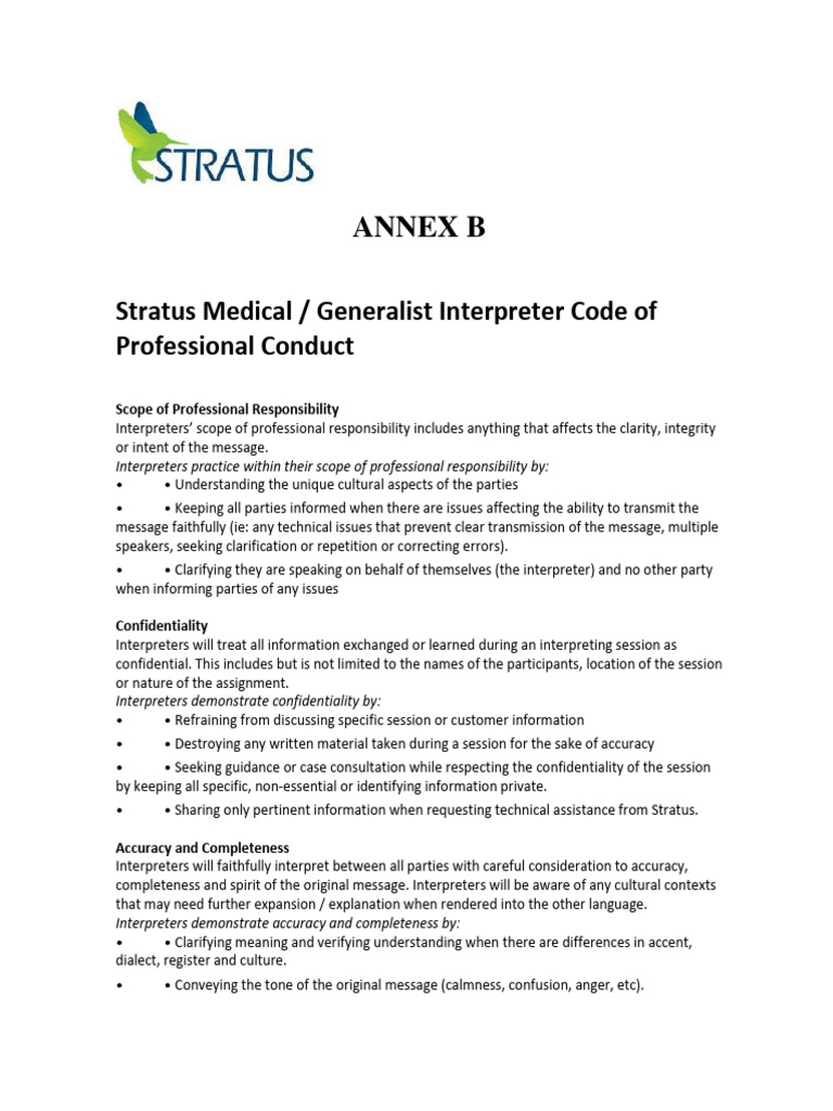Interpreter Code of Conduct Guide | PDF | Language Interpretation | Bias