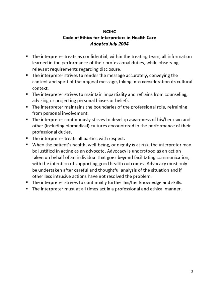 l18 - The Codes of Ethics - Chia, Imia, Ncihc | PDF | Language ...