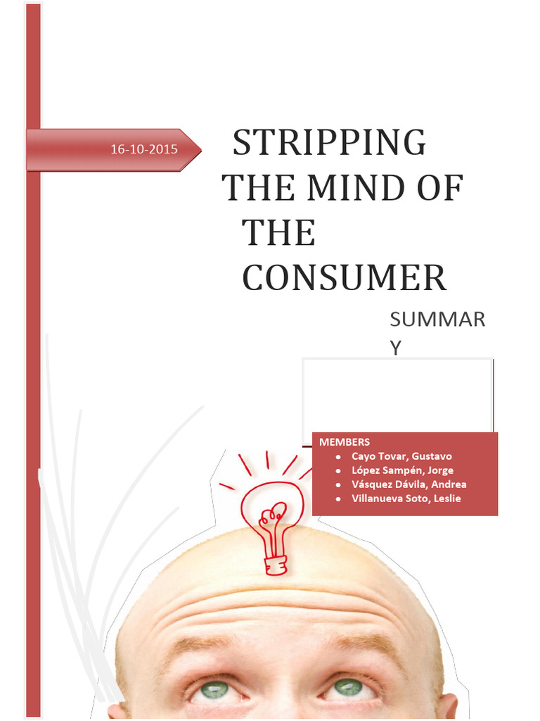 Baring The Consumer's Mind SUMMARY | PDF | Brand | Thought