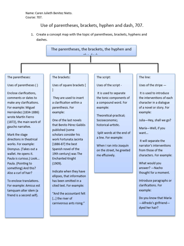 Use of Parentheses, Brackets, Hyphen and Dash, 707. | PDF | Bracket ...