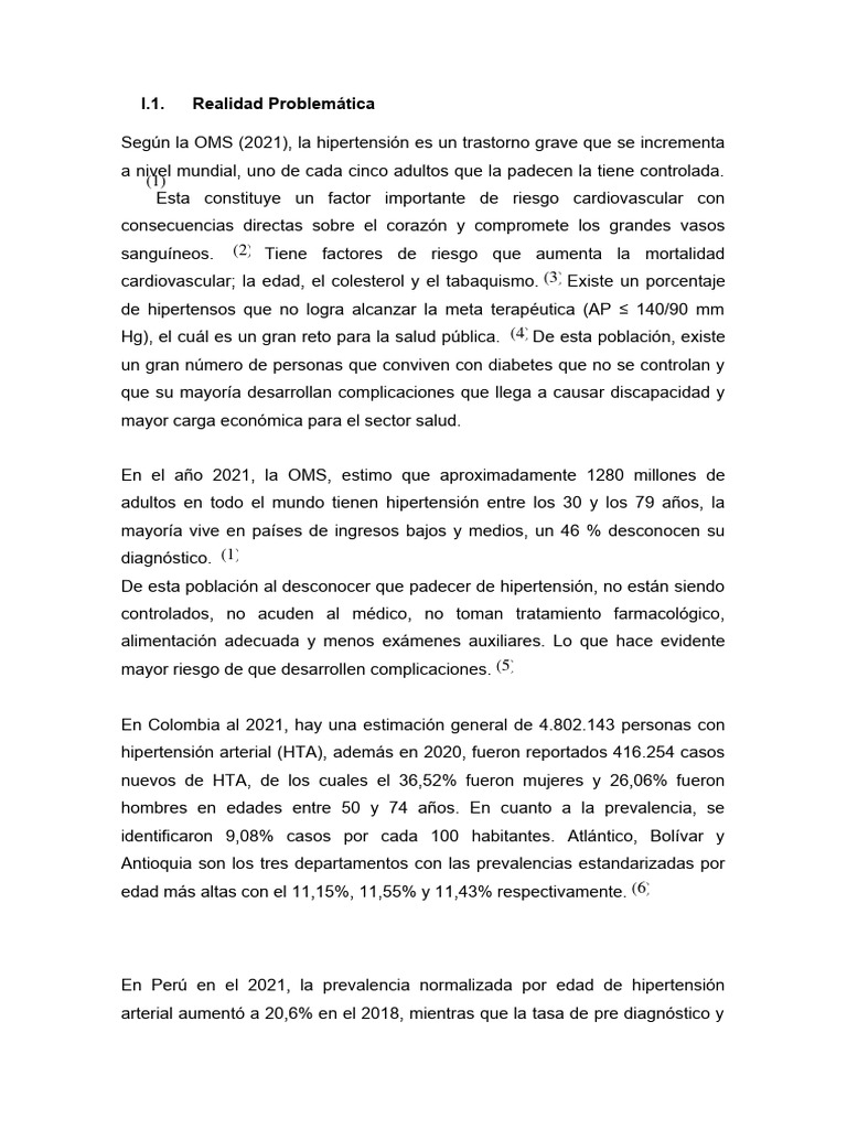 Realidad Problemática | PDF | Hipertensión | Muestreo (Estadísticas)