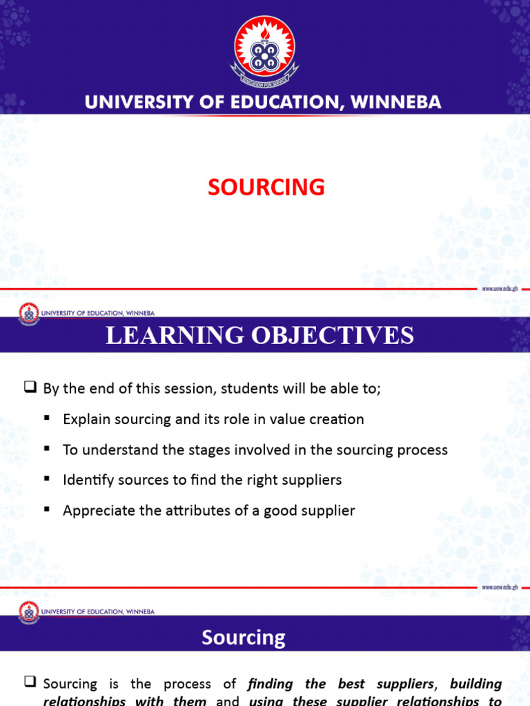 Lecture 5 - Sourcing | PDF | Procurement | Supply Chain
