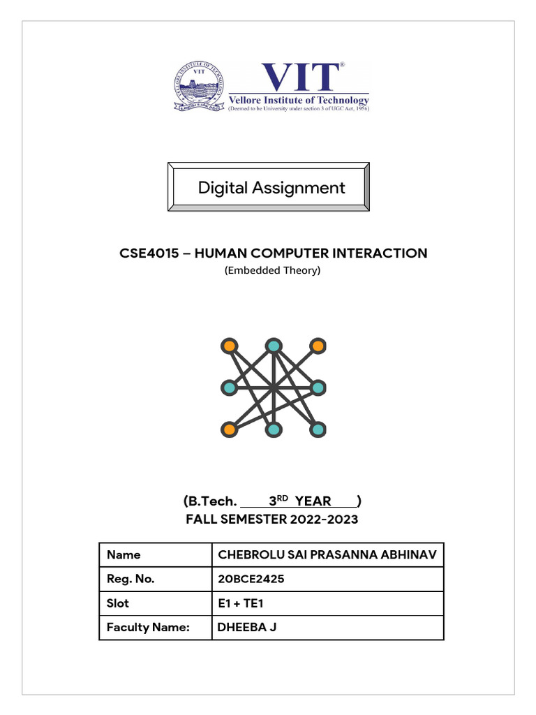 20BCE2425 - Chebrolu Sai Prasanna Abhinav | PDF | Virtual Reality | User Interface