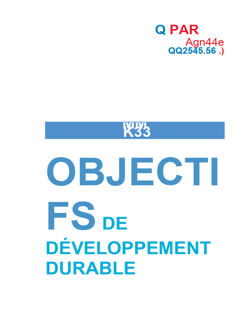 Les Cibles Et Indicateurs Des Objectifs de Développement Durable | PDF | Développement ...