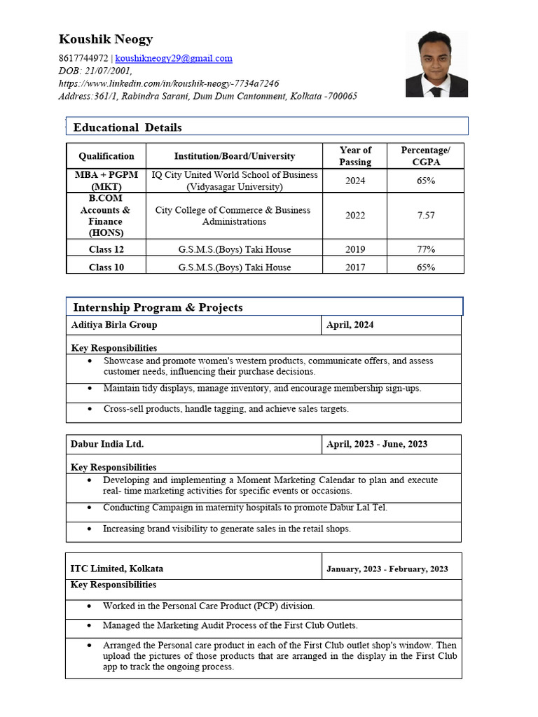 Koushik RDC Resume | PDF | Business Process | Economies