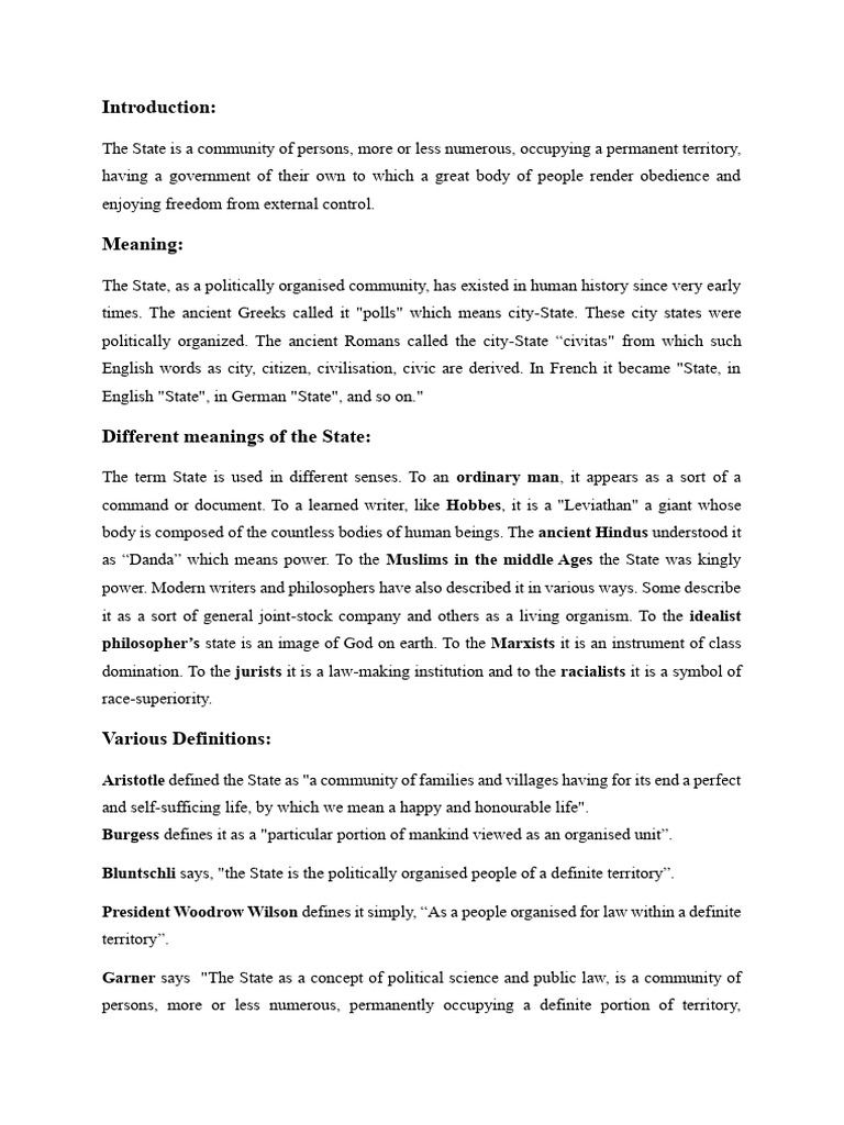 Elements of State | PDF | Sovereignty | Liberal Arts Education