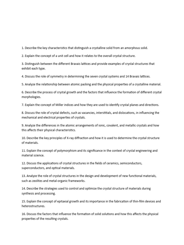 Eng 201 | PDF | Crystal Structure | Crystal