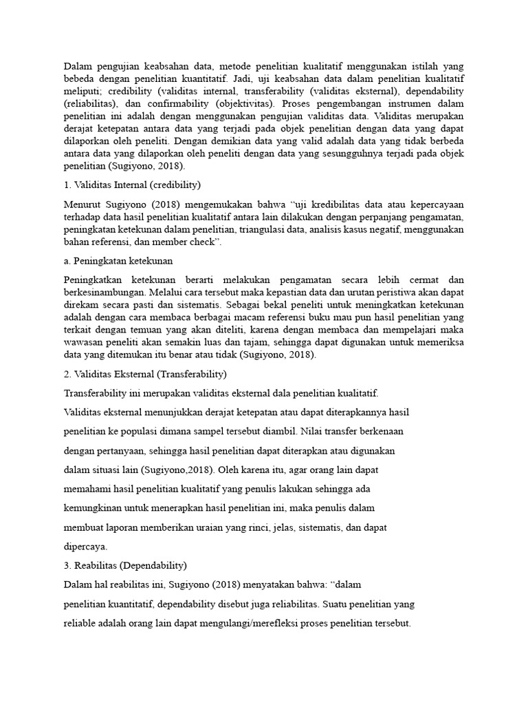 Dalam Pengujian Keabsahan Data | PDF