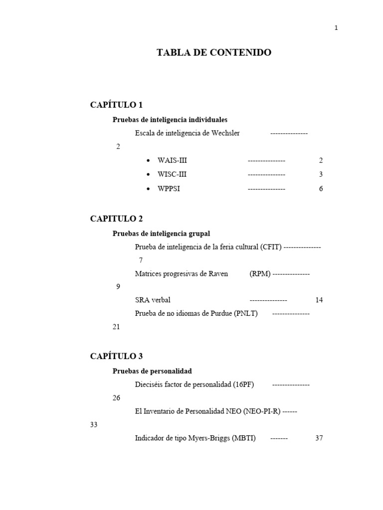 Todas Las Pruebas de Personalidad | PDF | Escala de inteligencia para ...