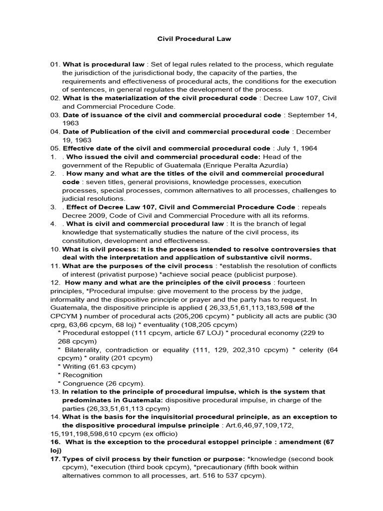 Civil Procedure Questions and Answers | PDF | Evidence (Law) | Lawsuit
