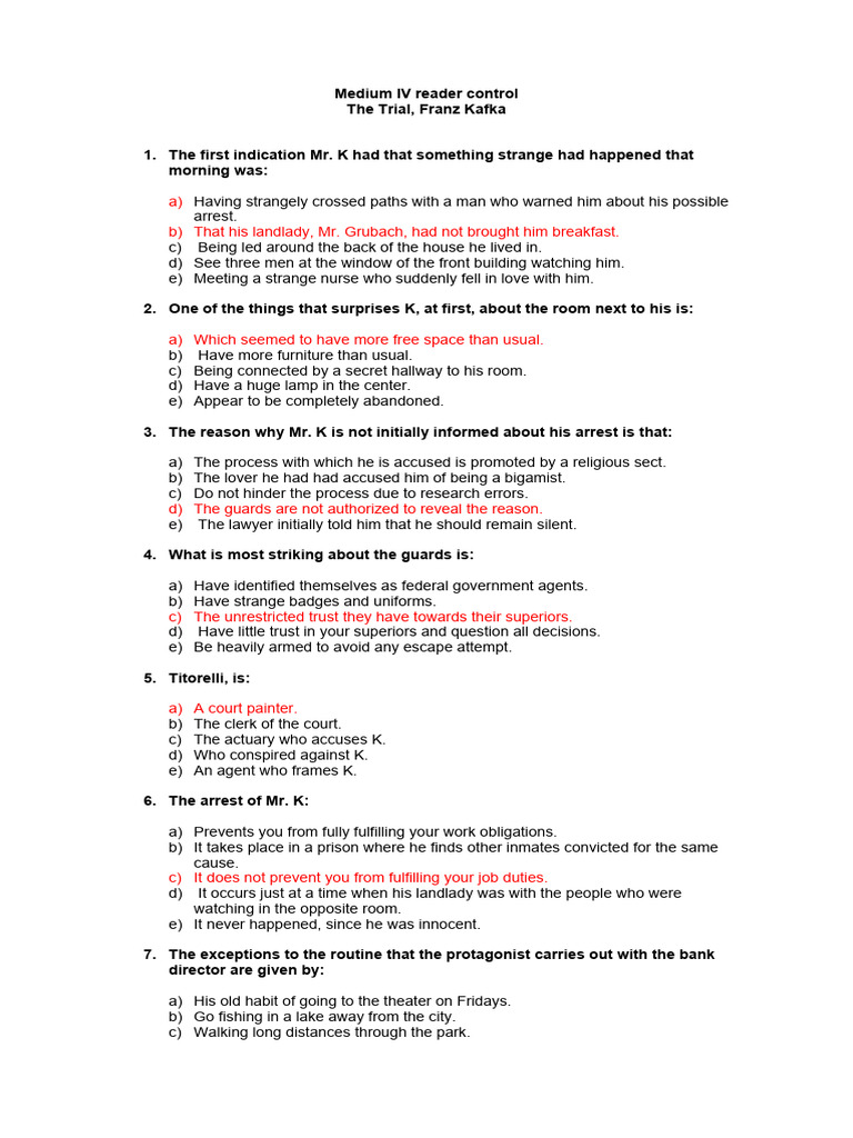 IV Middle The Trial Franz Kafka | PDF | Judge | Arrest