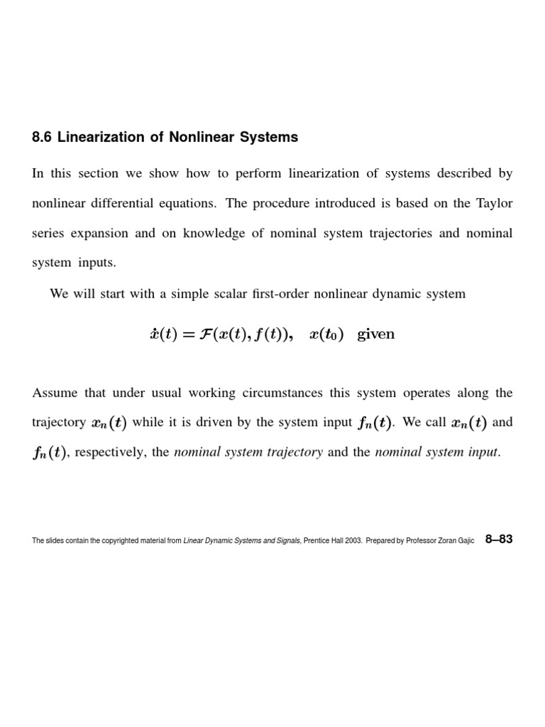 Linear Ization | PDF | Nonlinear System | Dynamical System
