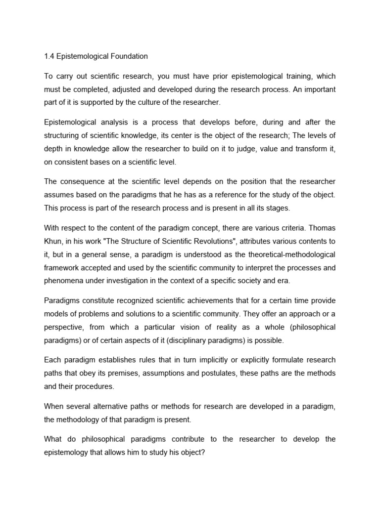 Epistemological Foundation | PDF | Knowledge | Epistemology
