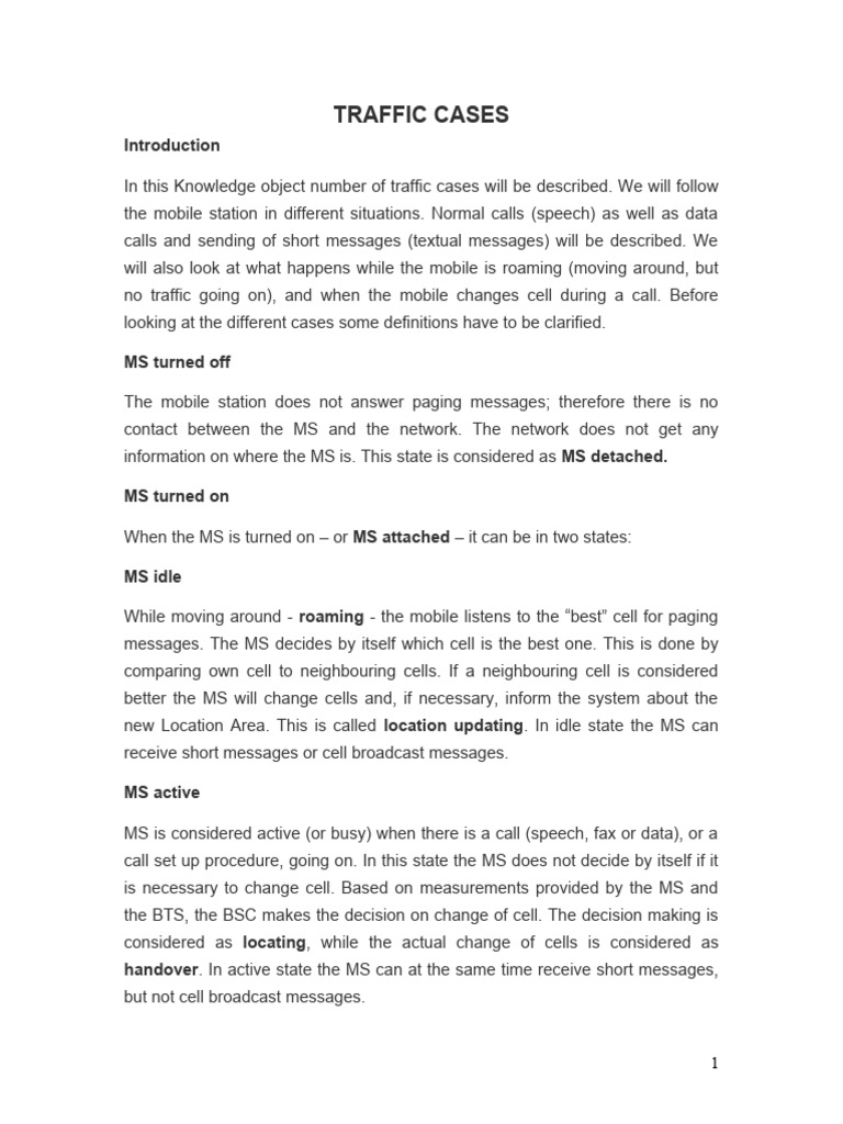 Traffic Cases | PDF | Computer Networking | Radio Resource Management