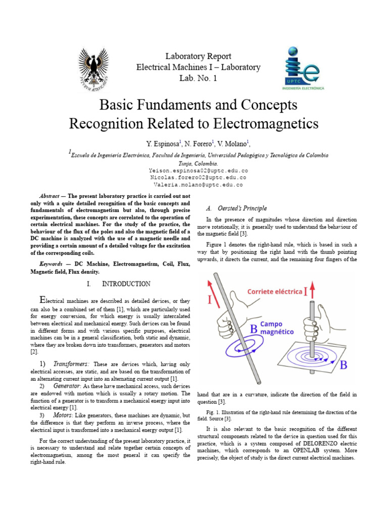 Electrical Machines Lab1 | PDF | Magnetic Field | Electric Generator