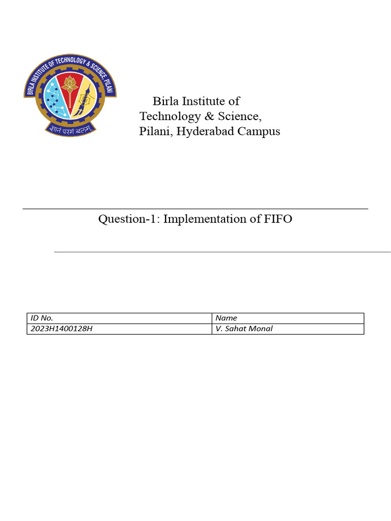 FIFO Implementation | PDF | Computer Engineering | Computing