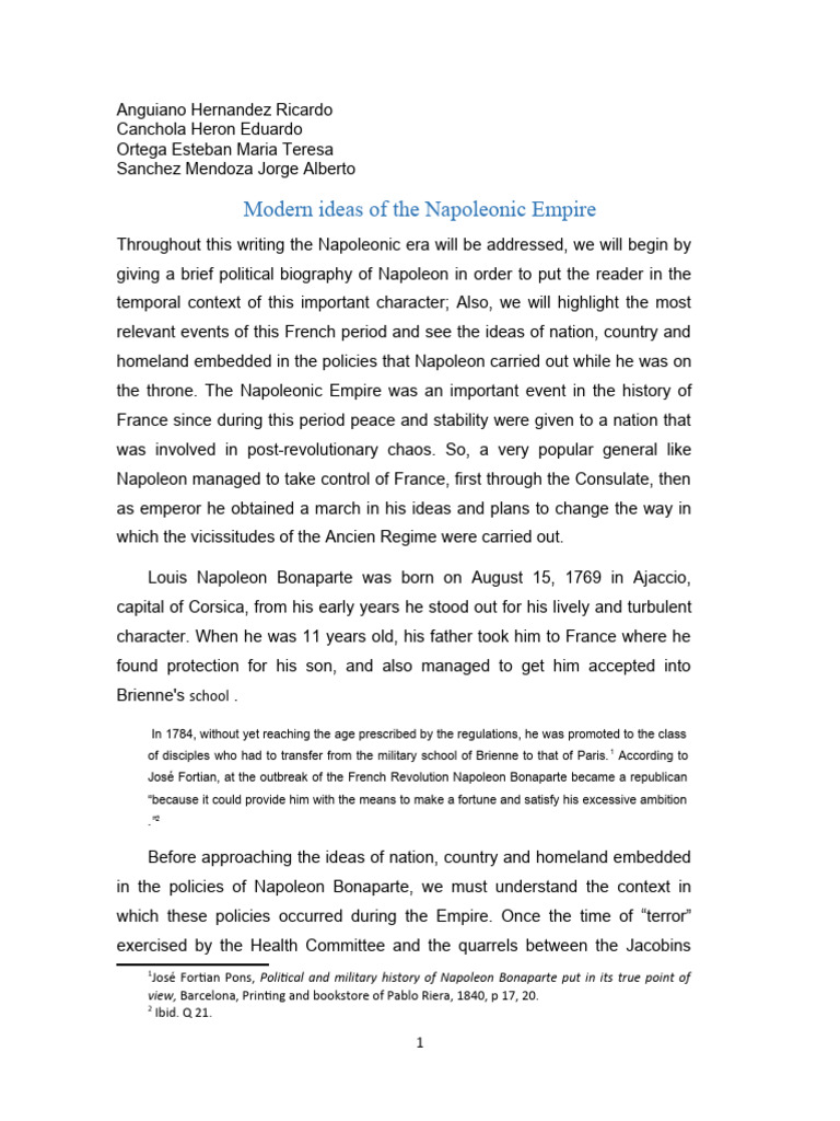 French Revolution Essay Pdf Napoleon First French Empire