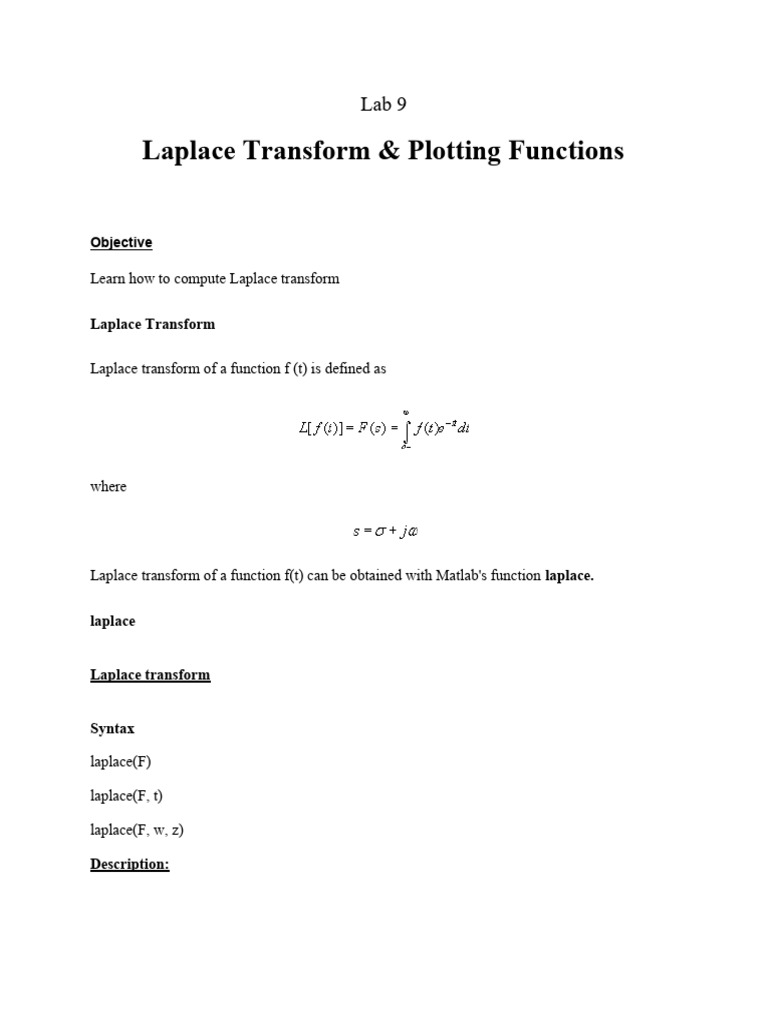 Lab 9 SS | PDF | Laplace Transform | Mathematics