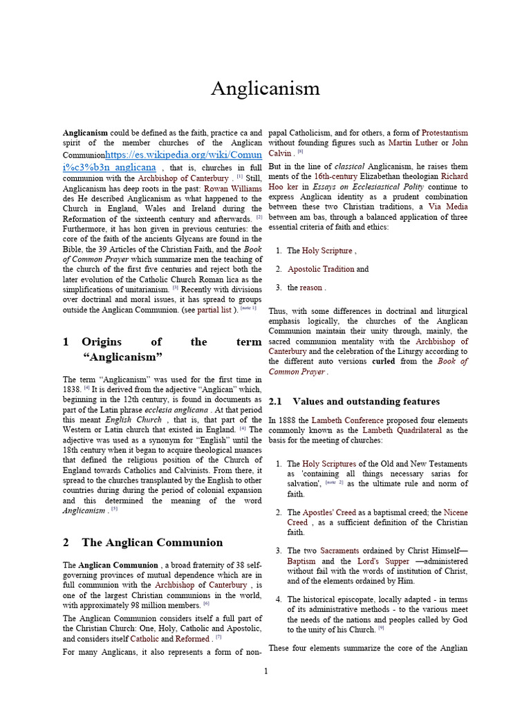 Anglicanism PDF | PDF | Anglicanism | Catholic Church