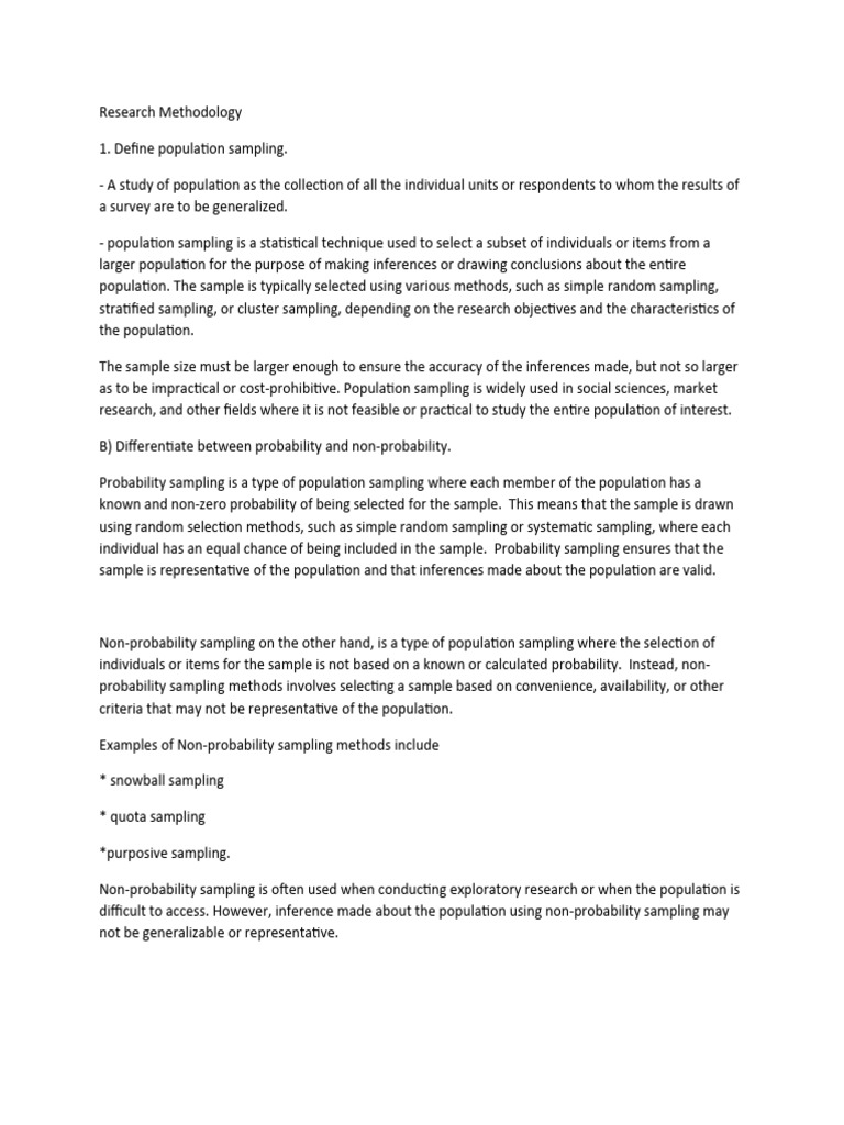 Research Method-WPS Office | PDF | Sampling (Statistics) | Survey Methodology