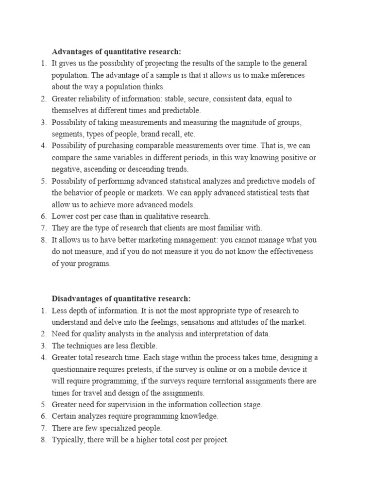 Advantages of Quantitative Research | PDF | Methodology | Quantitative ...