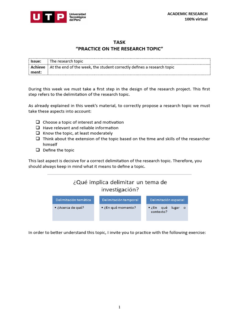 S2 - Task - Practice On The Research Topic | PDF | Cognition | Social ...