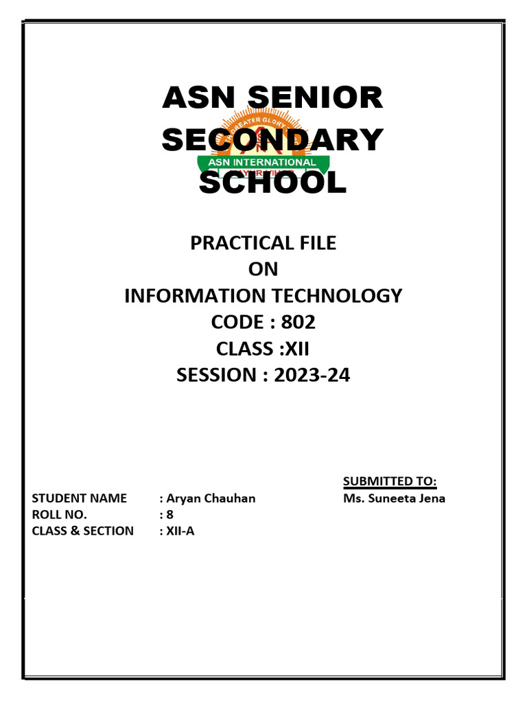 Practical File Xii It | PDF | Class (Computer Programming) | String (Computer Science)