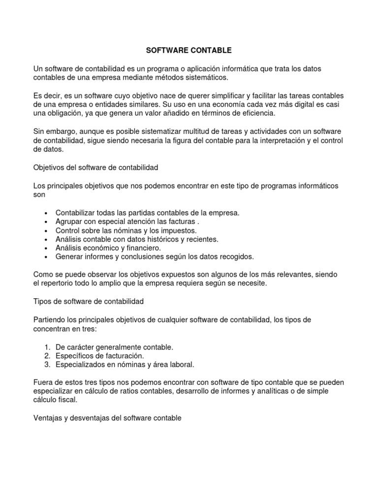 Software Contable | PDF | Contabilidad | Planificación de recursos empresariales