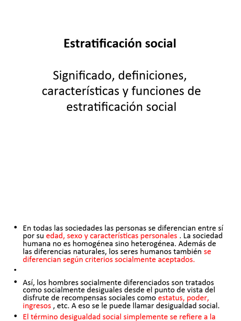Estratificación Social: Significado, Definiciones, Características y ...
