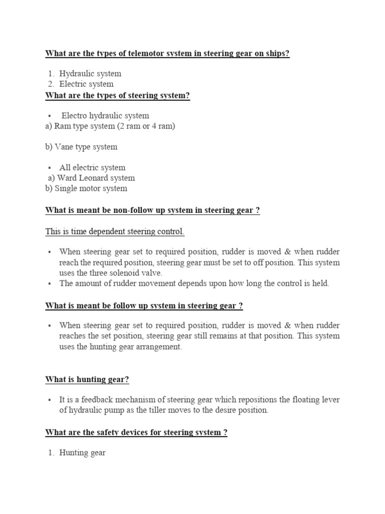 Basics On Sterring Gear System | PDF | Pump | Steering