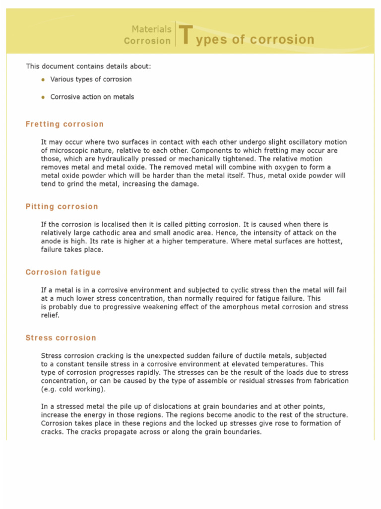 Type of Corrosion | PDF