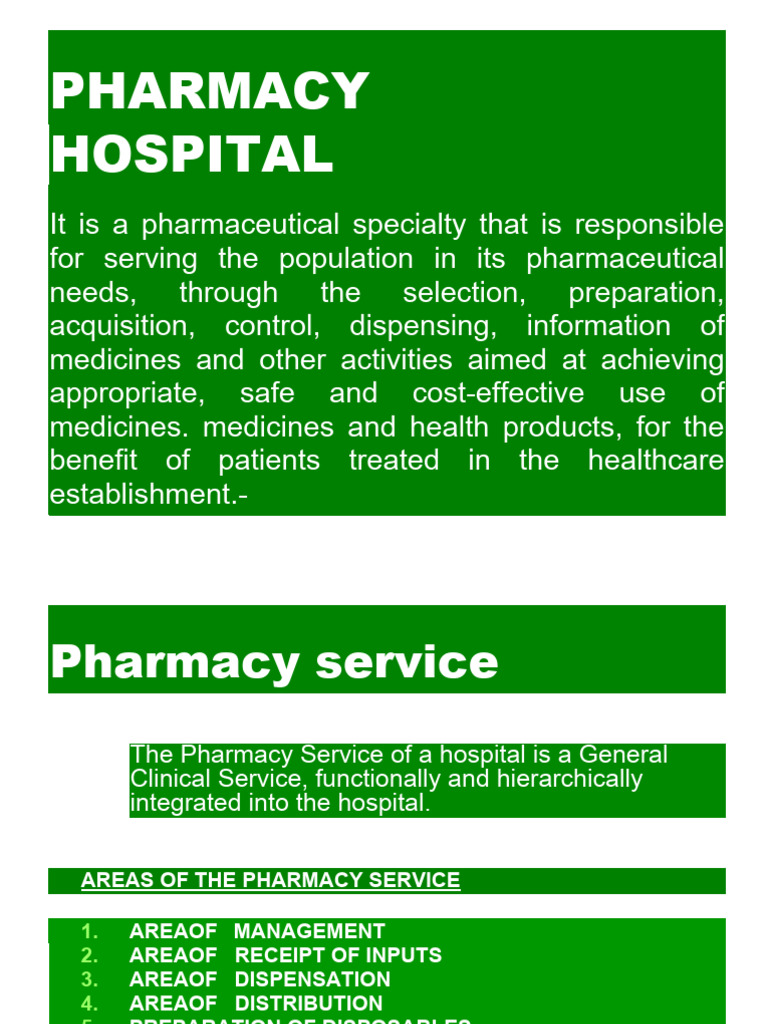 Hospital Pharmacy | PDF | Pharmacy | Intravenous Therapy