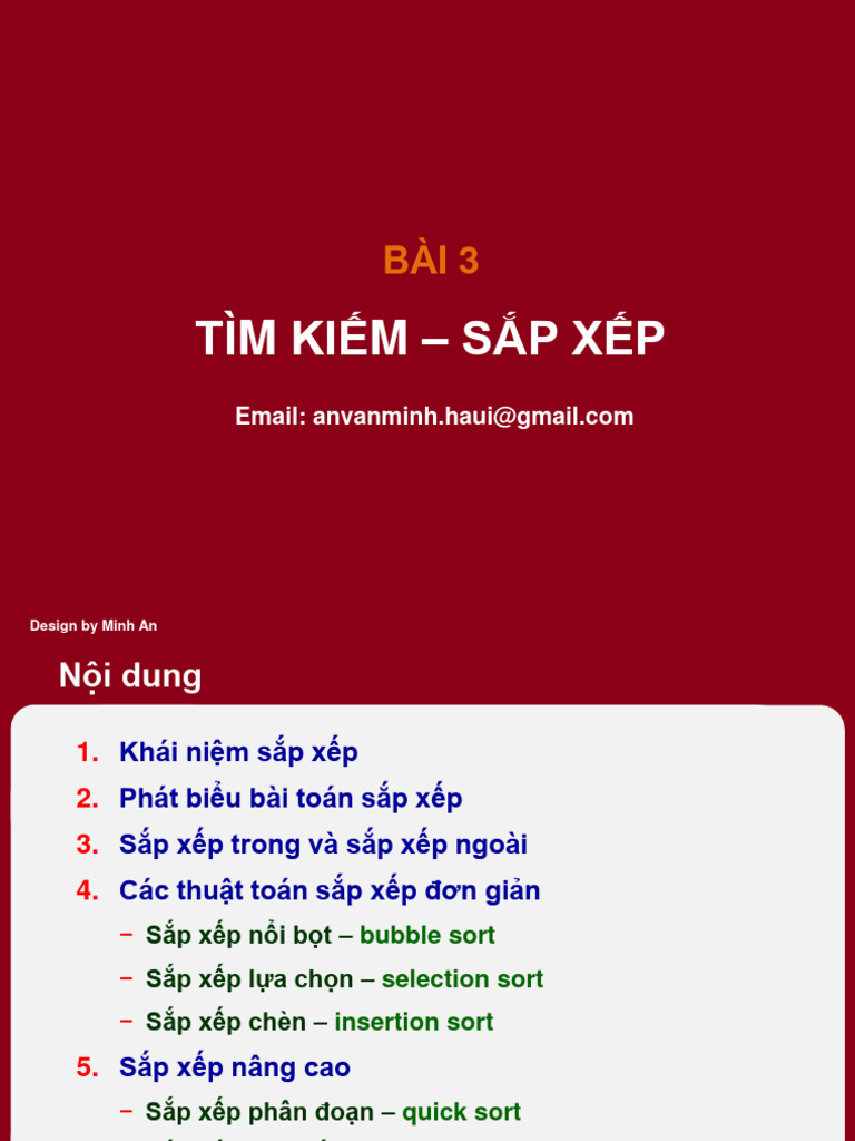 Bai 3 2 Sap Xep Co Ban | PDF